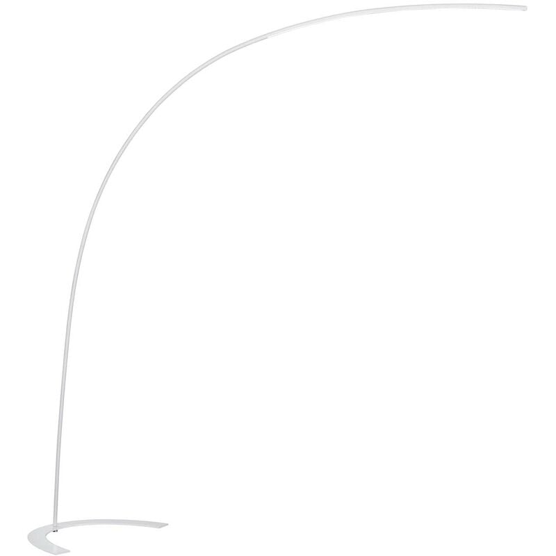 Lampadaire LED courbé Shanghai, blanc, dimensions 210x200 cm.