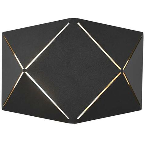 Applique LED en métal noir Zandor avec découpes au laser L. 18cm