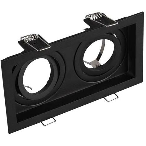 Kenai Projecteur Encastrable Double Rectangulaire Orientable Noir L. 17,2Cm