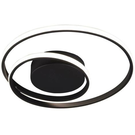 Zibal Plafonnier LED Spirale Noire avec Réglage d'Intensité ...