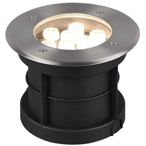 Projecteur encastrable LED extérieur rond en acier satiné pour ...