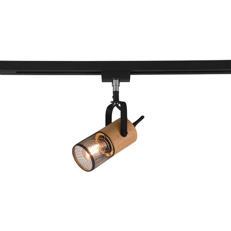 Duoline Tosh Spot Orientable Métal Noir et Bois H. 16Cm