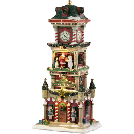 The Village Square Clock Tower Set – Tour avec Horloge Village de Noël ...