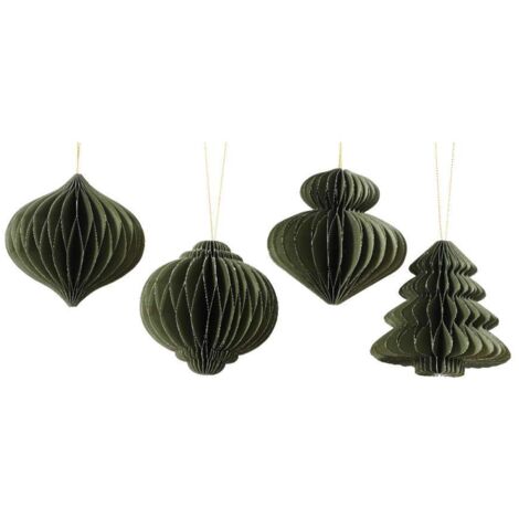 Decoris Addobbo Natalizio in Carta - Verde - 8 cm