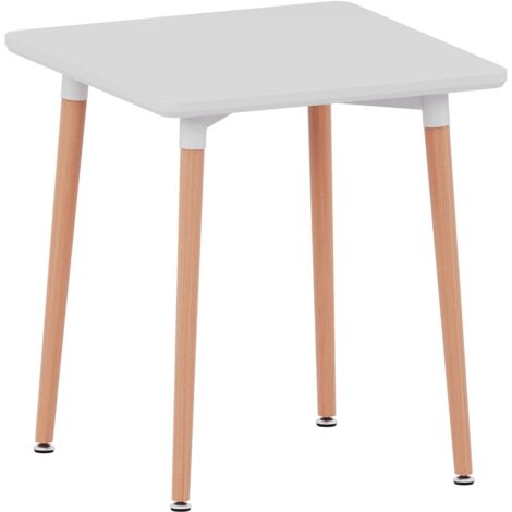 Batley 2 Seater Square Dining Table MDF Solid Beech Wood Dining Kitchen ...