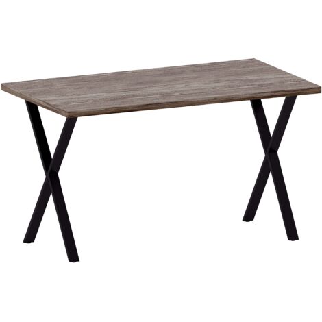 Gaming Desk With X Shape Legs Study Workstation MDF Computer Table, Walnut