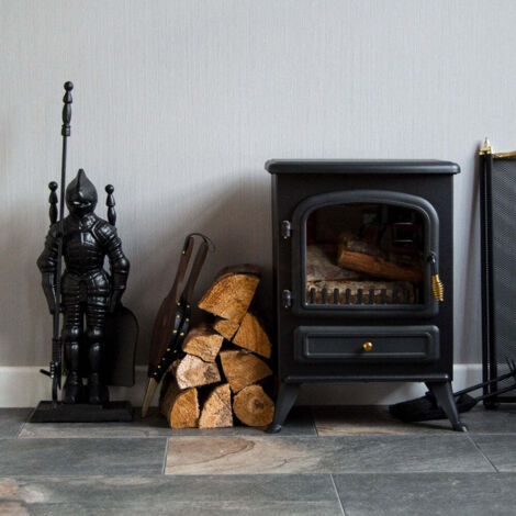 Soldier 4 Piece Companion Set Black Fireplace Accessories Shovel, Poker ...