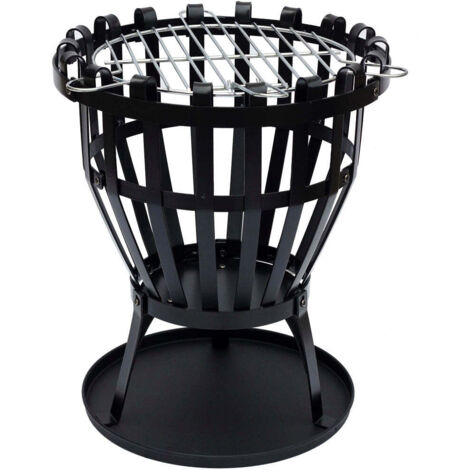 Steel Brazier Round BBQ Fire Pit Grill Patio Garden Outdoor Camping ...