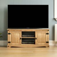 Corona Solid Pine TV Unit 2 Door 1 Shelf Cabinet Stand Storage Unit