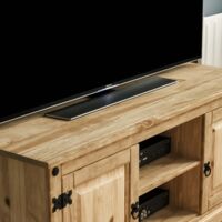 Corona Solid Pine TV Unit 2 Door 1 Shelf Cabinet Stand Storage Unit