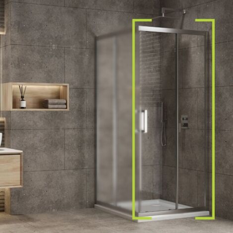 Lato porta box doccia angolare nicchia dafne cristallo 6 mm 80 cm ...