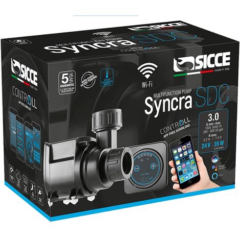 Sicce syncra sdc 3.0 pompa multifunzione controller wi-fi da 3000 litri/h