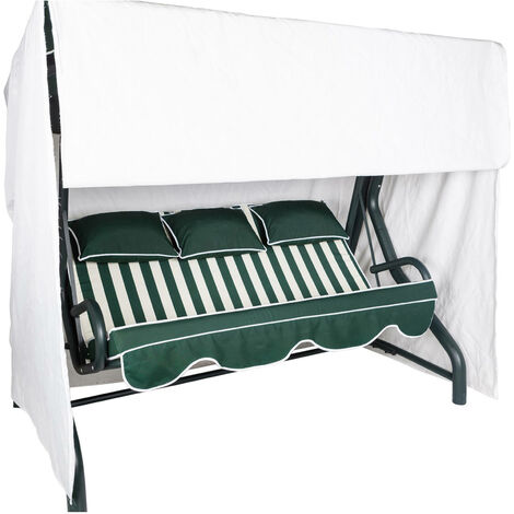 Dmora - Telo di copertura per dondolo, colore bianco, cm 200 x 130 x h166