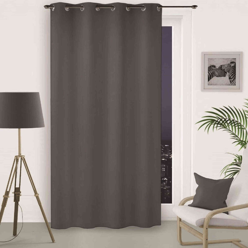 Rideau occultant à œillets Flash anthracite 135x240 cm
