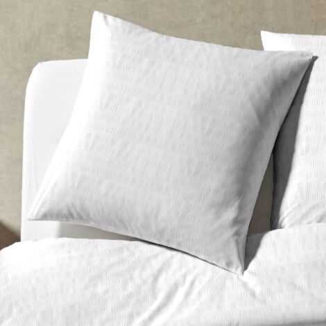 Parure de lit seersucker 260x240 cm en coton gaufre bicolore beige ...