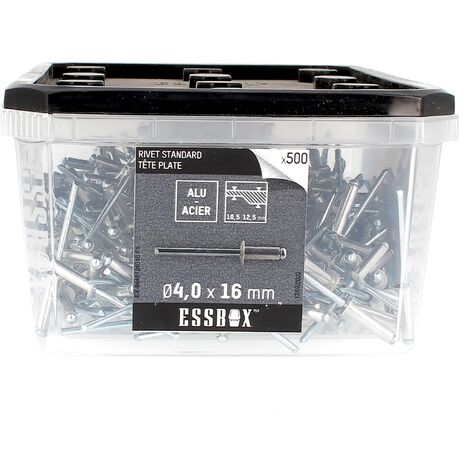 ESSBOX de 500 Rivets TP 4X16 Alu/Acier