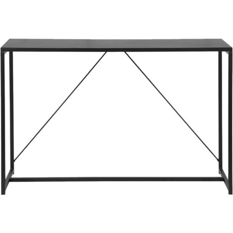 120cm metal console with reinforcement bar, Industrielle, Black ...