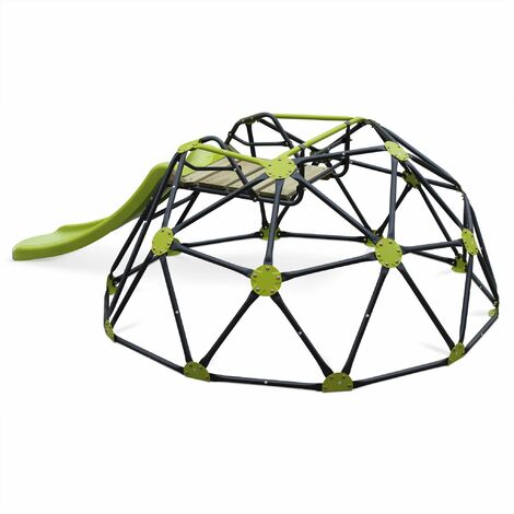 Large climbing dome with a 4ft slide, Albe, Green, 220x160x74 cm