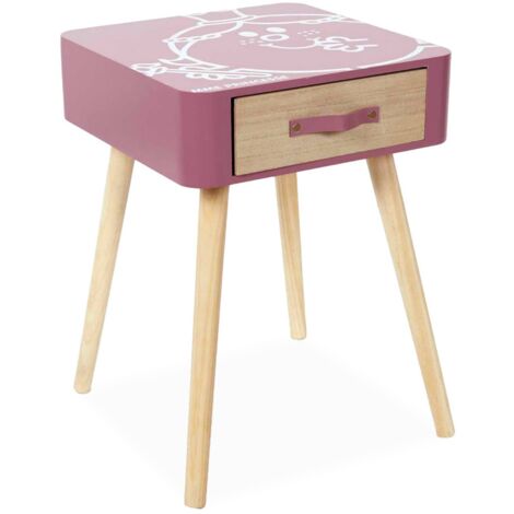 Children's bedside table - Little Miss Princess , Grace, Pink, 35x35x48 cm