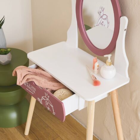Children's dressing table, Little Miss Princess, Anne, Pink, 55x30x108 cm