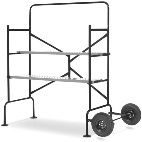 2-level shelf scaffolding with wheels, Rolling and folding scaffolding ...