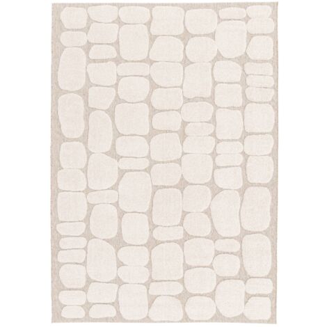 Interior rug with cobblestone pattern, beige and cream, Bradley ...