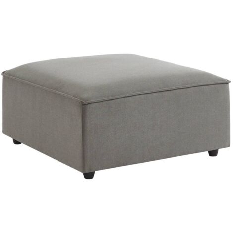 Square pouffe in light grey water-repellent fabric - SENSE L91xW91xH44cm