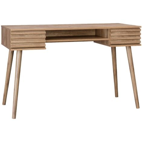 2-drawers wooden effect desk , Madere, Natural, 120x55x76.5 cm