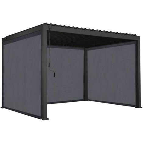 3x4m louvered aluminium pergola + 2 privacy screens 3m + privacy screen ...
