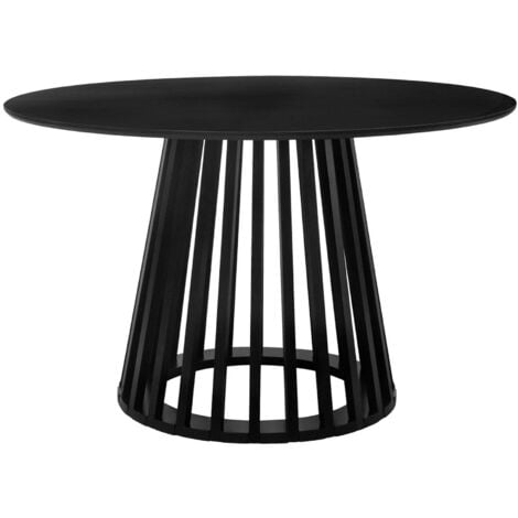 4-seater wooden-effect dining table with spruce legs, Clara, Black ...