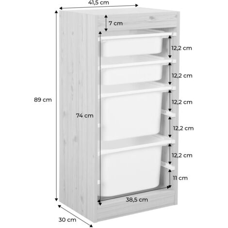 Children's storage furniture 4 storage bins, 41.5 x 30 x 89cm (Set of 2 ...