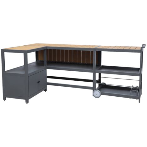 ALBI outdoor kitchen with 3 anthracite aluminium modules