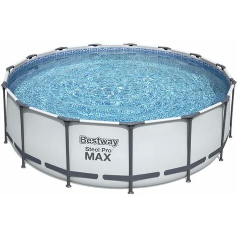 4.4m round tubular pool with accessories, Come, Grey, 366x366x100 cm