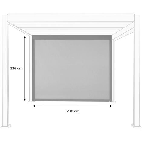 3m aluminium privacy screen for Triomphe, Privacy screen, Grey ...