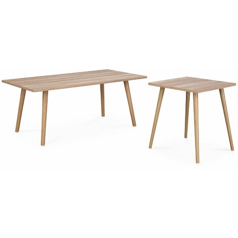 Pair of Scandi-style side tables, Scandi, Natural, 110x59x45.5 cm