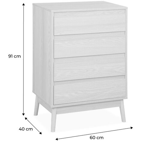 4-drawer chest with wood effect, Dune, Natural, 40x60x91 cm