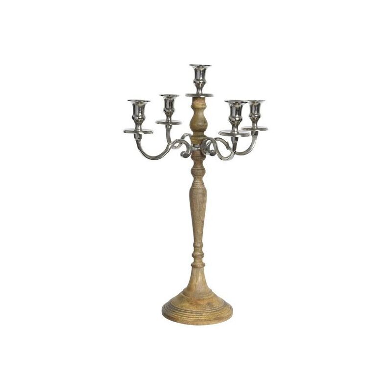 Candélabre Naturel/Argent dim 39x17x60 cm