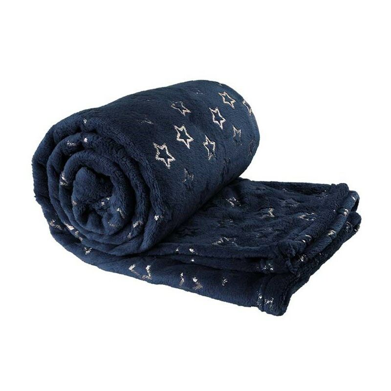 Plaid Plaid Golden Star 130 x 160 cm Couleur Bleu Foncé