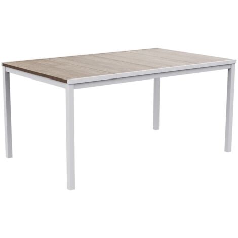 Table Keter PORTO 160 avec effet bois et structure blanche