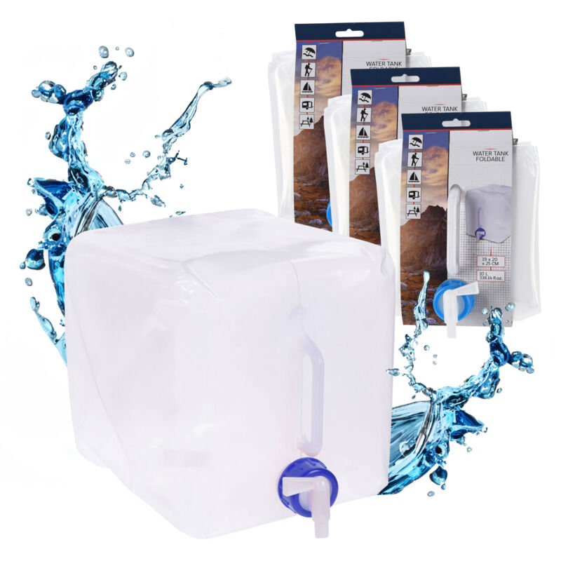 Faltbarer 10 Liter Wasserkanister mit Zapfhahn - 4er Set - Tragbarer ...
