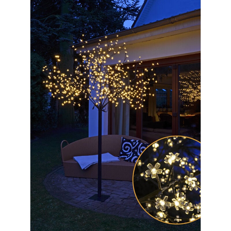LED Deko Kirschblüten Baum 250 cm - 600 LED - Lichterbaum warm weiß ...