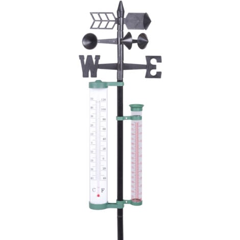 4in1 Wetterstation mit Erdspieß - 146 x 24 cm - Garten Thermometer Wind ...