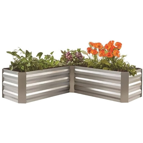 Eck-Hochbeet aus Metall - 120 x 45 cm - Pflanzen Beetumrandung für den ...