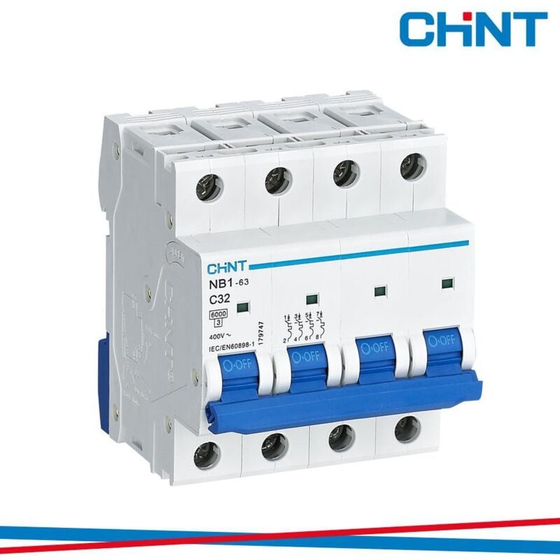 Interruttore Magnetotermico 4 Poli 50A Curva C - 6Ka | CHINT | US