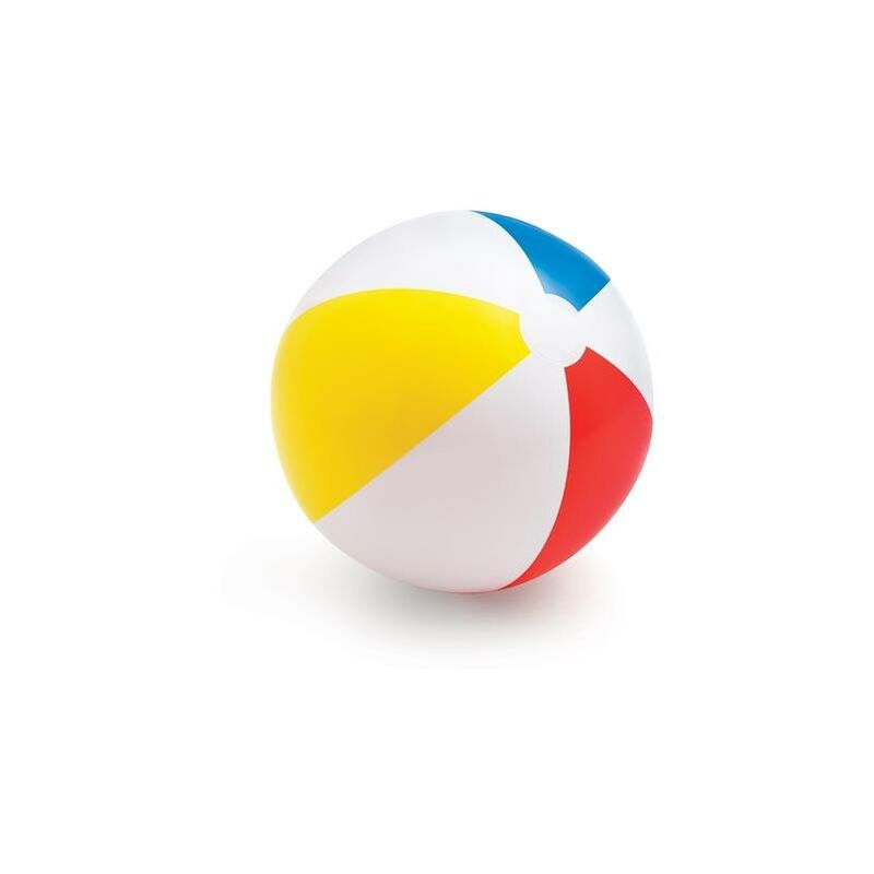INTEX 59020 BALLON DE PLAGE BLEU, ROUGE, BLANC, JAUNE VINYLE 51 CM
