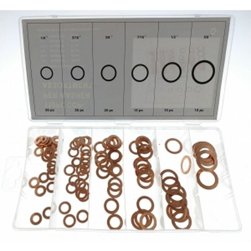 Juego 110 Juntas de Cobre 6 Medidas 6MM 8MM 10MM 11MM 12MM 16MM - 2b080304-10-juntas-cobre