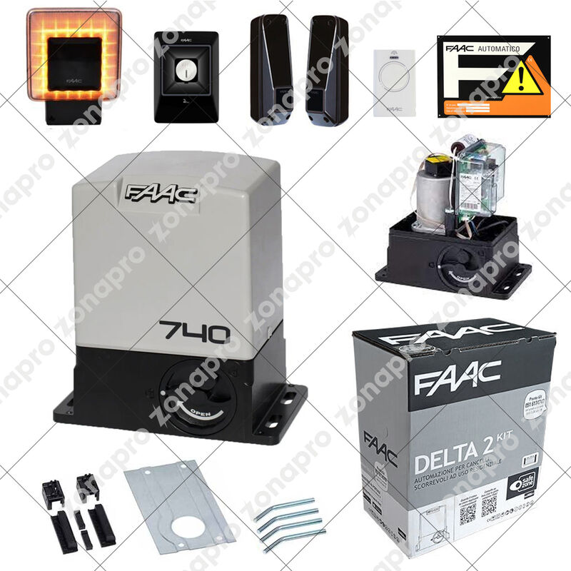 Delta 2 740 Kit 230 220V Faac Automazione Motore Cancello Scorrevole Automatico | DIEFFEMATIC | US