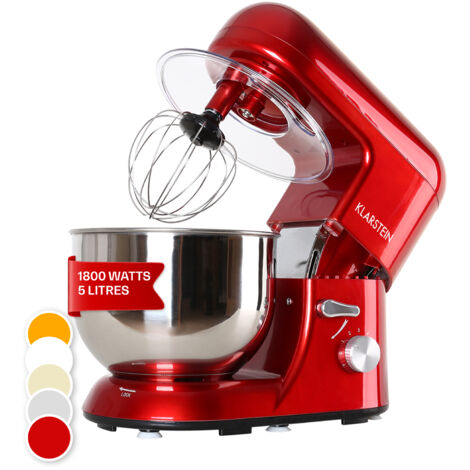 Klarstein Stand Mixer, 5L Food Mixer for Baking with Bowl, 1300W Cake ...