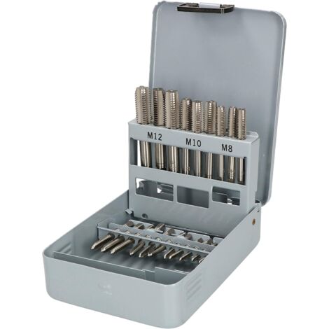 Kstools – Coffret de tarauds HSS 21 pcs – Acier rapide pour métaux ...