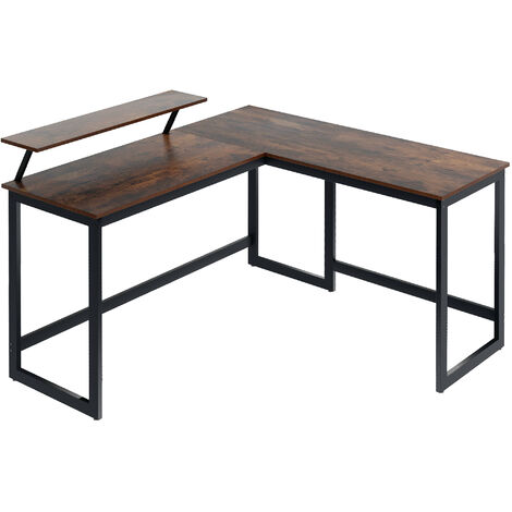 Modern Wood Metal Desk Workstation For Bedroom Black Modern Study Desk ...